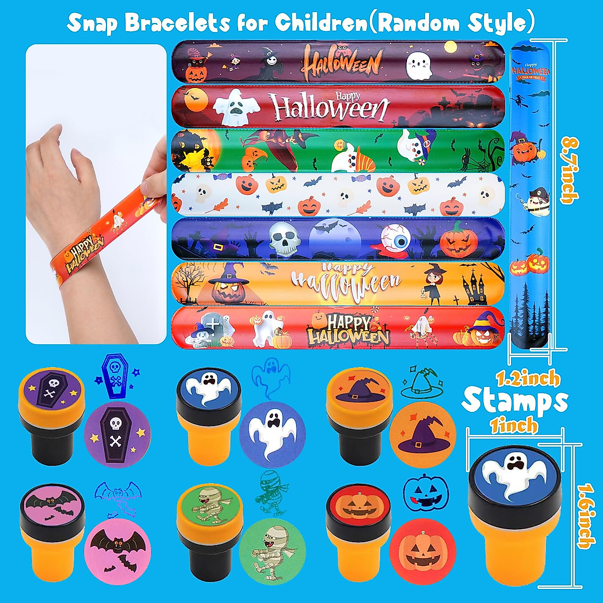 154pcs Halloween Party Toys Assortment for Kids, Halloween Stuff Bulk Goodies Toys for Party Supplies, Halloween Treats Non Candy Gifts School Classroom Carnival Prizes, Treasure Box Toy Chest