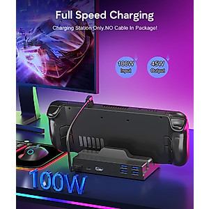 Steam Deck Docking Station,HDMI 2.0 4K@60HZ Steam Deck Dock with 4 USB-A 3.0 Port,Support PD 3.0 Full Speed Charging for Valve Steam Deck