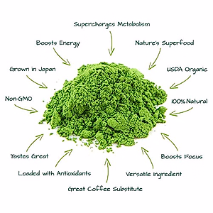 KENKO Matcha Green Tea Powder [USDA Organic] Highest Ceremonial Grade, Authentic Japanese, Premium 1st Harvest, 1 oz (30 servings)