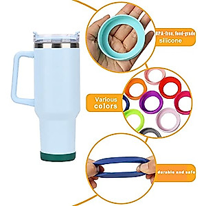 Menetop 2 Pcs Protector Silicone Boot for Stanley Quencher Adventure 40oz&IceFlow 20/30oz, Water Bottle Bottom 7cm Sleeve Cover Compatible with Stanley Tumbler (Black&Transparent)