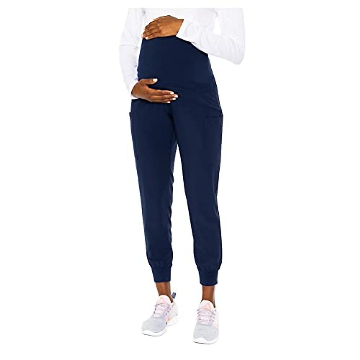 Med Couture Women's Maternity Jogger Pant, Navy, Medium