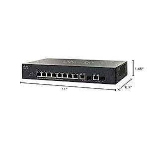 Cisco SG300-10PP-K9-NA 10-Port Gigabit PoE+ Managed Switch