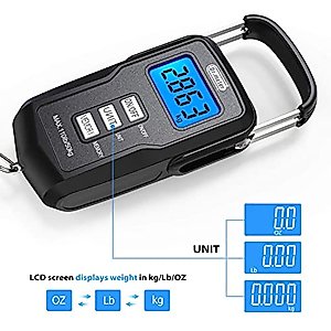 [Upgraded]FS01 Fishing Scale, Dr.meter 110lb/50kg Digital Hanging Scale with Storage Function and Numerical Comparison, Backlit LCD Display, Measuring Tape and 2 AAA Batteries Included