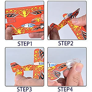 Manmel 50 Pcs Foam Gliders Planes Toys for Kids, Paper Airplane Toys Set, Plane Party Favors Goodie Bag Stuffers, Outdoor Flying Toys, Bulk Toys for Classroom Prizes Boys and Girls