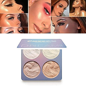 Highlighter Powder Palette, Shimmer Highlighters Makeup Iluminador, Great Long Lasting Waterproof, Glow Bronzer Highlighter Powder