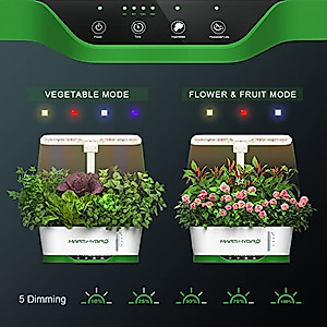 MARS HYDRO 12 Pods Hydroponics Growing System Indoor Garden with 9L Large Water Tank, Herb Plant Germination Kits with Full Spectrum LED Grow Light,Perfect Gardening Gift for Women