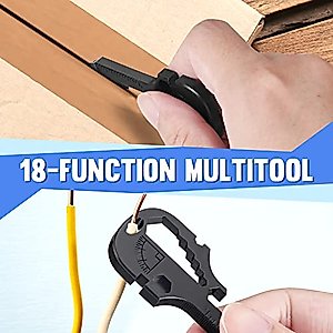 EVERSEE Stocking Stuffers for men Key Shaped Pocket Tool for Keychain, 18 in-1 Multitool Key with Keychain, Bottle Opener, Screwdriver, Ruler, Wrench, Bit Driver, File Bike Spoke Key TSA Friendly