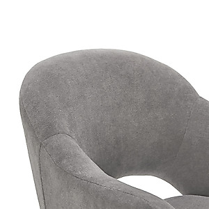 Serta Valetta Office Desk Memory Foam Padding, Midcentury Modern Style, Chrome-Finished Stainless-Steel Base, Home Chair, Gray