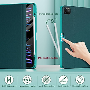 OYEEICE Keyboard Case for iPad Pro 12.9 inch (6th, 5th, 4th Gen) & New Air 13 inch M2, 7 Color Backlit Detachable Wireless Keyboard, Auto Sleep/Wake Cover with Pencil Holder (2022 2021 2020) - Teal