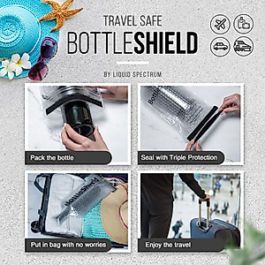Reusable Wine Protector Travel Bag by Bottle Shield (3-pack) - Unbreakable Bottle Shipping Sleeve, Leak Proof & Double Layer Wine Bubble Wrap Sleeve | Travel Wine Bags for Suitcase Luggage