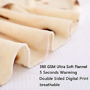 ROKDUK Adults Thick Burritos Throw Blanket 380gsm 71 in Double Sided Premium Ultra Soft Flannel 5 Seconds Warming Large Round Taco Tortilla Food Blankets, Couch Sofa Bed