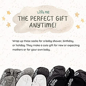 Little Me baby boys Grey White & Black Pack Newborn Infant Toddler Unisex Socks, Multi, 0-24 Months US