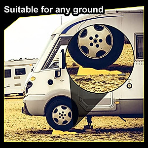 Tallew 2 Pieces Camper Leveler Grip Rubber Mat RV Leveling Blocks Durable Grip Rubber Mat with Wear Resistant Rubber Easily Level Travel Trailer up to 35000 Lbs, Black