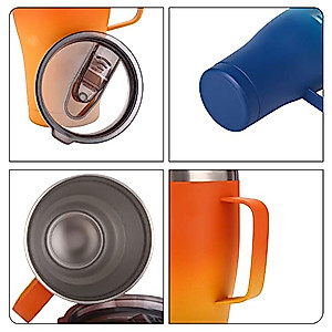 ECOYEE Stainless Steel Travel Coffee Mug - Insulated Hot Cold Tumbler, Thermal Coffee Cup, Double Wall Leakproof Mug (Orangeade, 30 OZ)