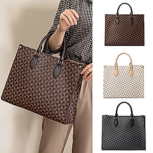 Handbags for Women Large Tote Purses Designer Shoulder Bags Top Handle Satchel Fashionable Leather Handbag (brown)