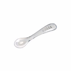 Beaba S Stage Baby Spoon for Self-Feeding Babies, Cloud