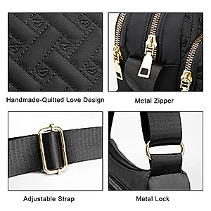 Black Designer Crossbody Bags for Women Travel Shoulder Bag Casual Messenger Bag Quilted Crossbody Purse Cute Cell Phone Cross Body Bags