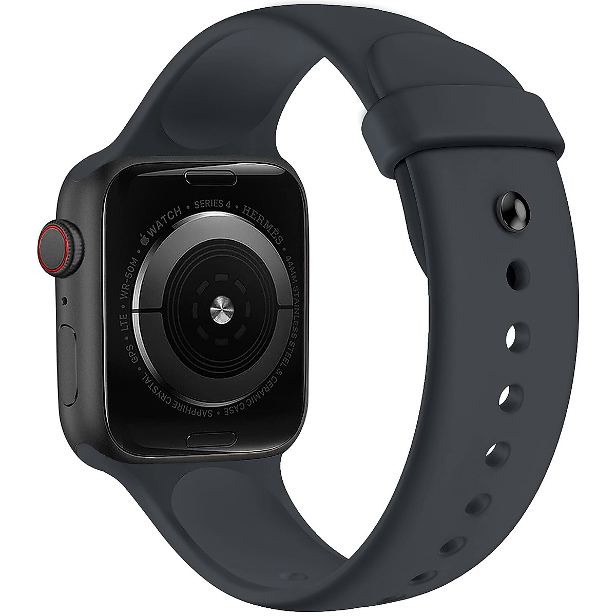 OUHENG 2 Pack Sport Band Compatible with Apple Watch Band 49mm 45mm 44mm 42mm, Soft Silicone Band Strap for iWatch Ultra Series 8/7/6/5/4/3/2/1/SE2/SE (Black/Dark Gray)