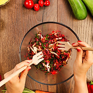 Wooden Forks for Cooking - 2 pcs Wood Fork Set Perfect Size Great for Cooking - Salad Pasta Grill Tasting Fork Wood - Wood Kitchen Utensils