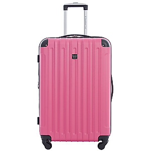 Travelers Club Midtown Hardside Luggage Travel, Bubble Gum, 4-Piece Set