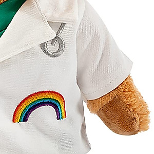 HollyHOME Doctor Bear Stuffed Animal Plush Teddy Bear in Scrubs and White Coat Gifts for Doctors Students and Kids 10 Inch
