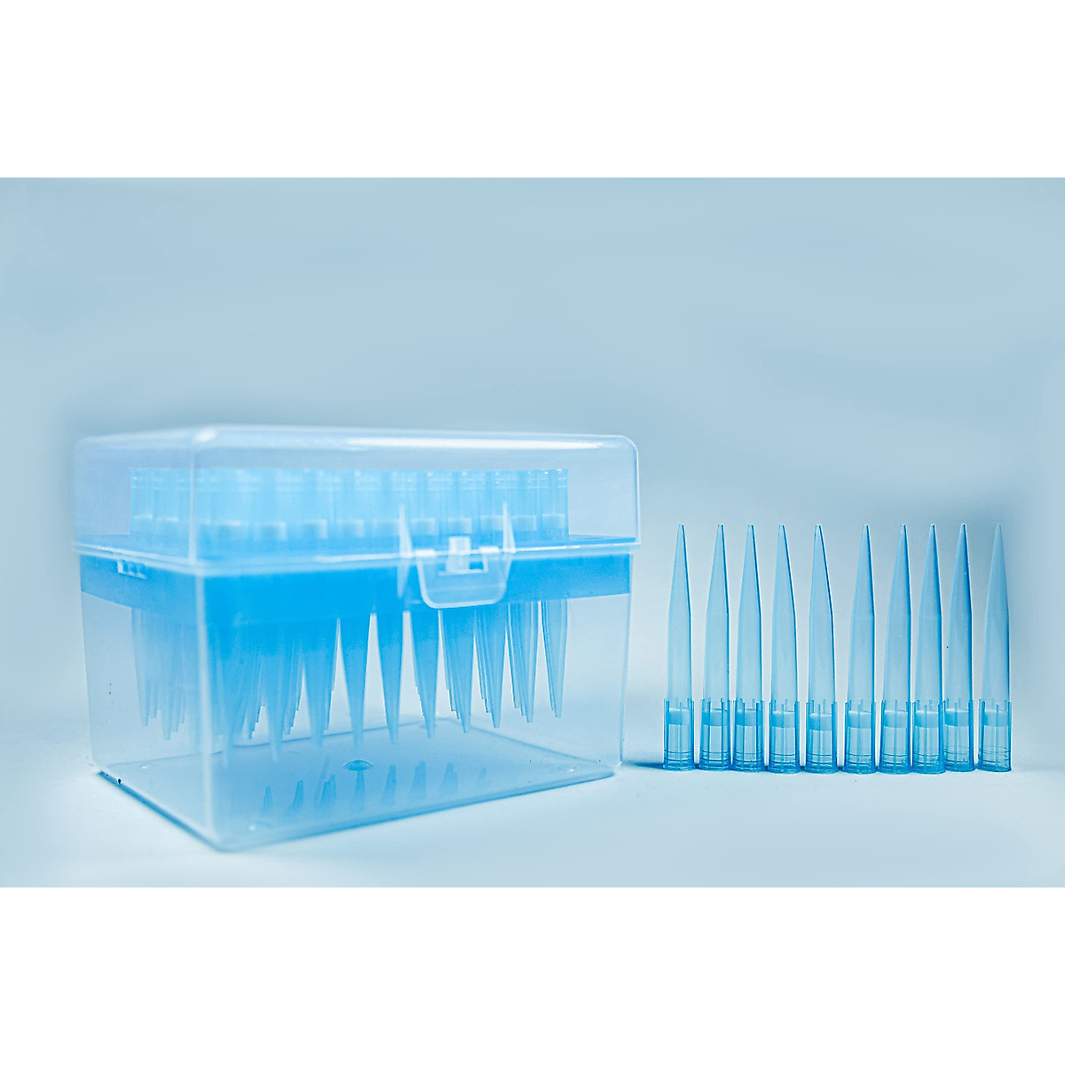 TYQILIN Sterile 1000ul Filtering Pipette Tips - Universal Filter Pipette Tips - Racked,RNase/DNase Free & Pyrogen Safe, Clear, 100 Tips/Rack Pk x 10 Racks（1000 Tips）
