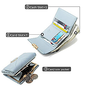 Anlla Small Wallets for Women,Cute Womens Wallets Slim Mini Wallet kawaii coin pocket (New pink)