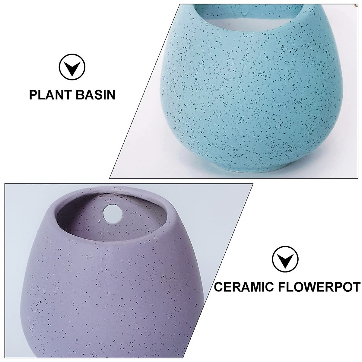 Outdoor Decor Ceramic Flower Pot 2pcs Practical Flowerpot Simple Succulent Storage Pot Home Plant Container Air Plants