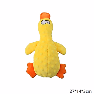 Dog Toys Animal Shape Plush Pet Puppy Squeaky Chew Bite Resistant Toy, Small, Medium, Big Dogs (Duck)