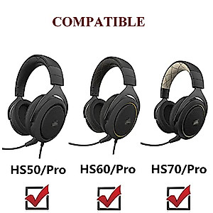 VEKEFF Upgraded HS70 Pro Thicker Ear Pads Replacement Ear Cushions Compatible with Corsair HS50 HS60 HS70 PRO Gaming Headset