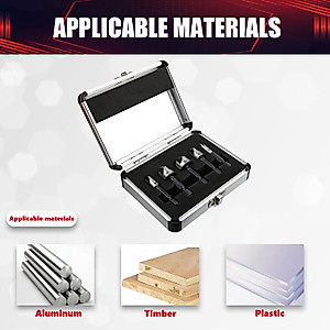 wesleydrill 5 pcs Countersink Drill Bit Set，82 Degree Counter Sink， Fit for Sink Holes into Most Machinable Metals, Plywood, Softwood, Hardwood, Fiberglass Plastic, Mild Steel