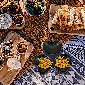 UPKOCH Jewelry Display Box Ceramic Heart Shaped Salad Plate Food Candy Dessert Platter Porcelain 3- Section Tray for Dried Fruits Nuts Candies Black Heart Shaped Cupcake Pan