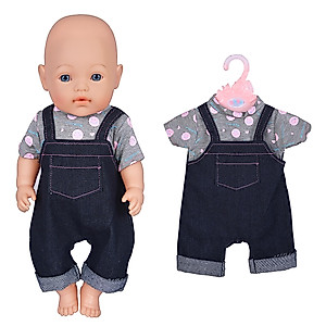 Ebuddy 6 Sets Doll Clothes Outfits for 14 to 16 Inch Baby Dolls, 15 Inch Baby Dolls and 18 inch Girl Doll