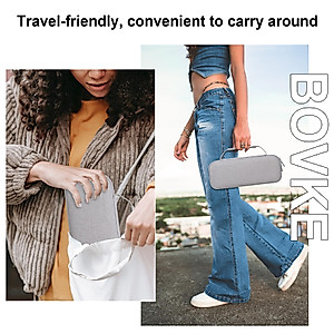 BOVKE Carrying Case Compatible with MUNBYN Portable Printer Wireless for Travel ITP01 Mobile Inkless Printer/for JADENS Wireless Portable Printer, Mesh Pocket for Thermal Papers, Cables, Grey