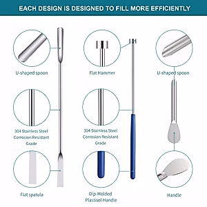 11 Piece Capsule Filling Machine Kit for Pill Filler - Micro lab Spoons Spatula Tool for Gel Capsules Empty Quickly Fill Tray with Herb Powder Tamper Tools All Sizes # 000 00 0 1 2 3 4 5