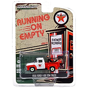 Greenlight 41120-B Running on Empty Series 12-1956 F-100 Tow Truck - Tex a co Filling Station Wrecker 1/64 Scale Diecast