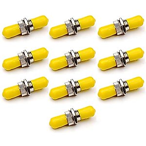 St Fiber Barrel Connector, TEZONG ST to ST Bulkhead Fiber Coupler Singlemode Multimode Simplex St Female Fiber Optical Cable Connectors Adapter 10Packs