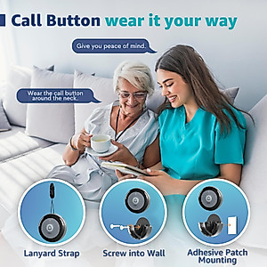 SYNLETT Wireless Calling System Nurse Call System Caregiver Pager for Restaurant Clinic Nursing Home 11 Languages 3 Alert Tones, 10 Call Buttons and 1 Monitoring Unit for Patients Seniors Customer