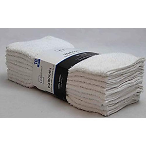 Mainstay New 18 Terry White Washcloths Cotton 11 X 11 Thin Wash Rags Wash Cloths