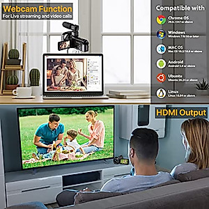 4K Video Camera Camcorder 48MP Ultra HD Video Camera Wifi Vlogging Camera for YouTube 16X Digital Video Camera with Microphone 6-Axis Anti-Shake IR Night Vision Video Recorder(2023 Newest 4K Plus)