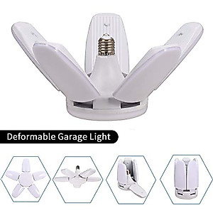 Maxziller LED Garage Lights,100W Deformable Led Garage Ceiling Lighting 11000LM E26/E27 Daylight 6000K Super Bright Garage Light Adjustable Garage Light for Garage,Workbench,Barn,Warehouse