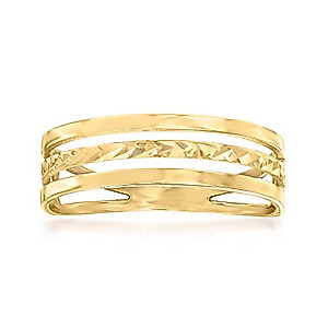 RS Pure by Ross-Simons Italian 14kt Yellow Gold 3-Row Ring. Size 6