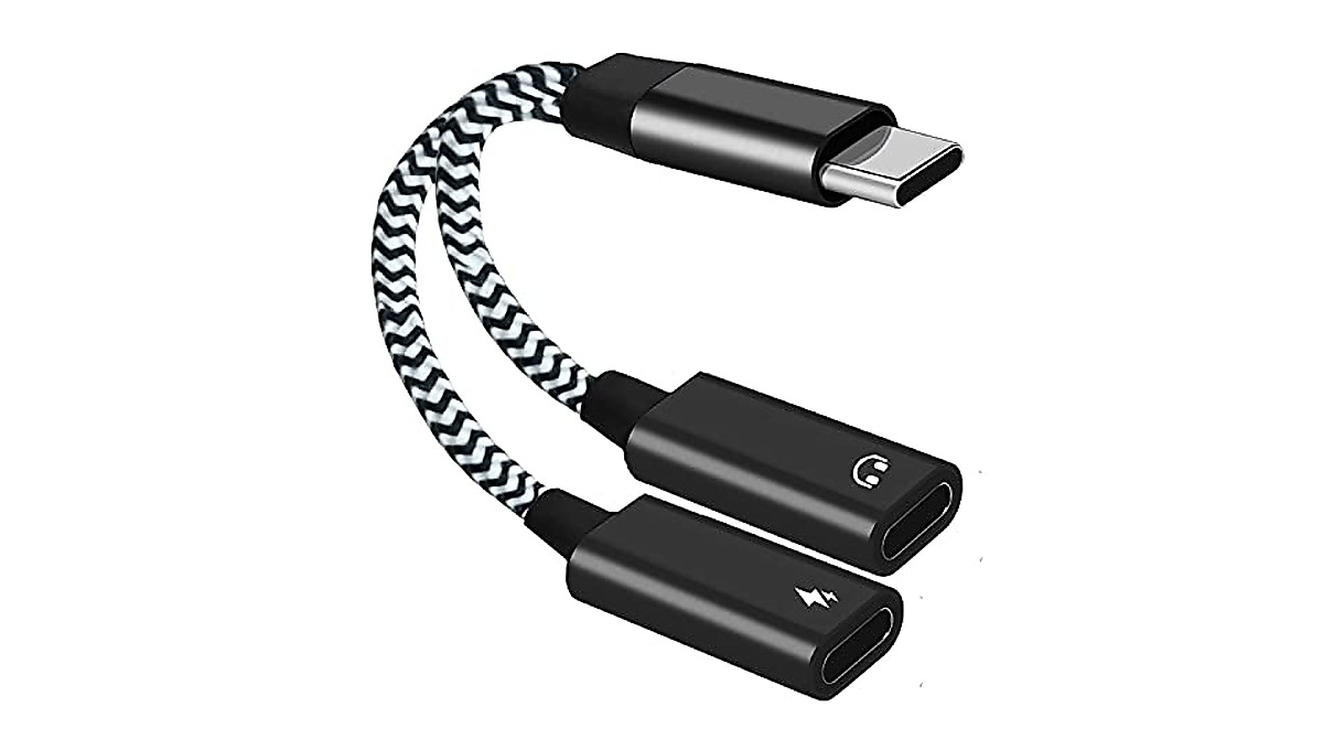 HLDInie USB C Dual Audio Adapter - 2 in 1 Charging