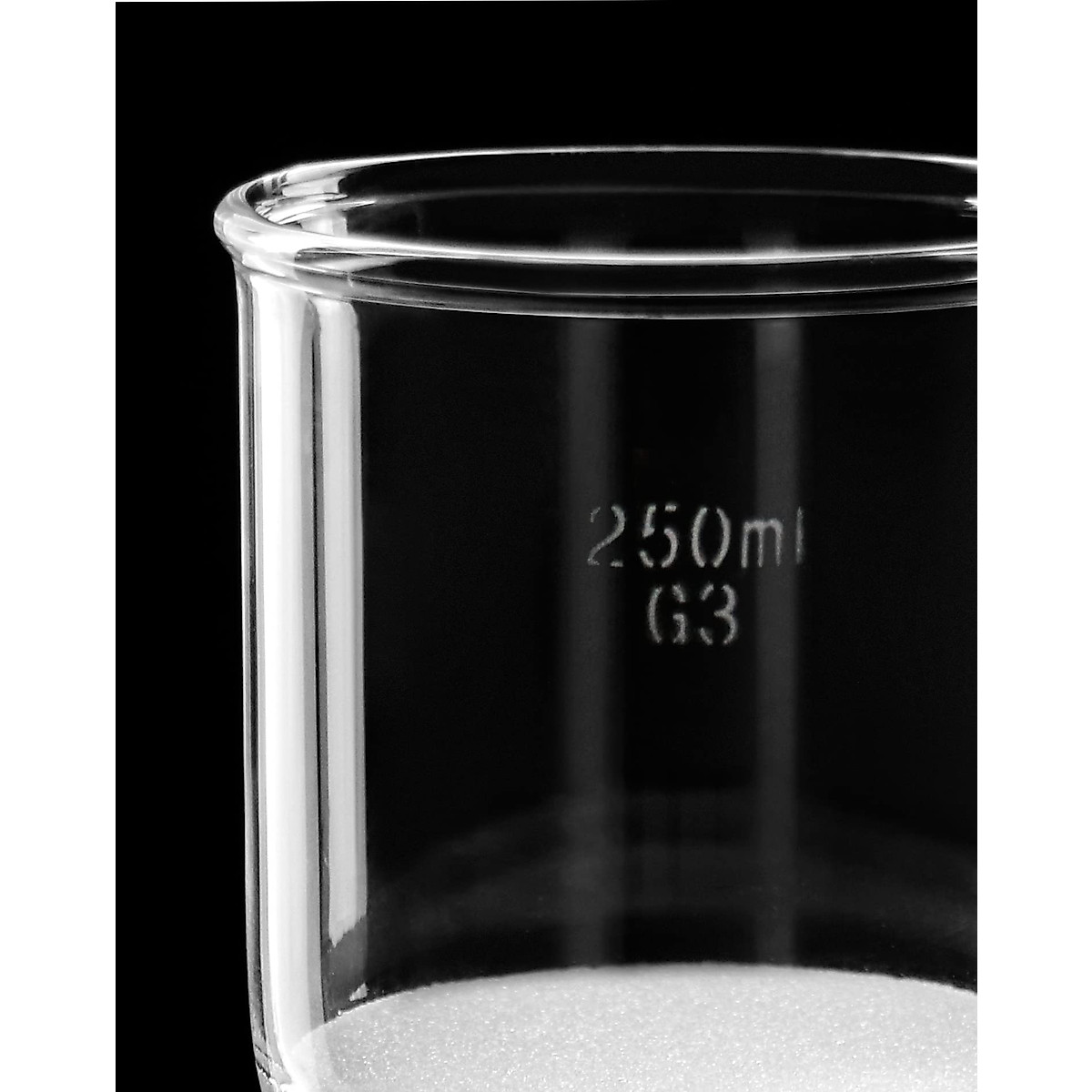 QWORK 250ml Buchner Funnel, Borosilicate Glass Buchner Filtering Funnel with 24/40 Standard Taper Inner Joint, Medium Frit (G3) Lab Glassware with Vacuum Serrated Tubulation