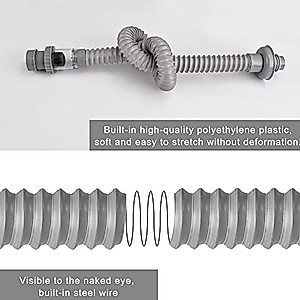 Anti-Odor 1-1/4 Inch Expandable Flexible 17-42 Inch Universal Kitchen Sink Sewer Drain Pipe Tube S Trap, Bathroom Vanity Sink Drain Plumbing P Trap Tubing (Gray)