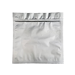 (50) 2 Quart 5 Mil Zip Seal Genuine Aluminum Foil Single Color Mylar Bags for Herb, Food and Organics Storage (10"x10") (50)