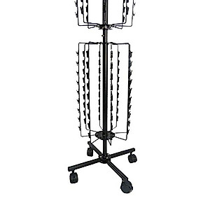 FixtureDisplays® Floorstanding Compatible with Strip Rack w/Header, Rotating, 144 Clips - Black 15967NEW-NPF