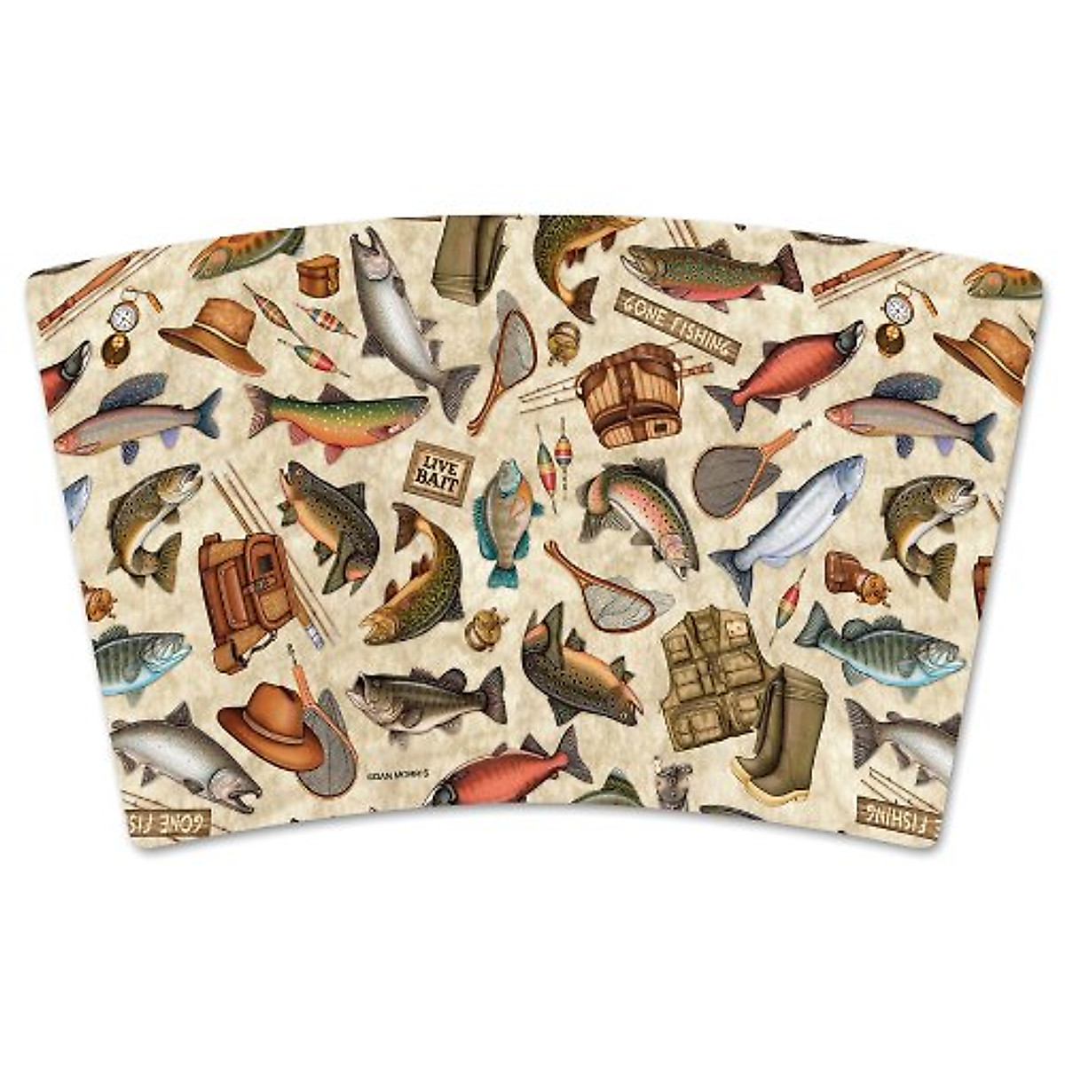 Mugzie Gone Fishing Travel Mug with Insulated Wetsuit Cover, 16 oz, Black