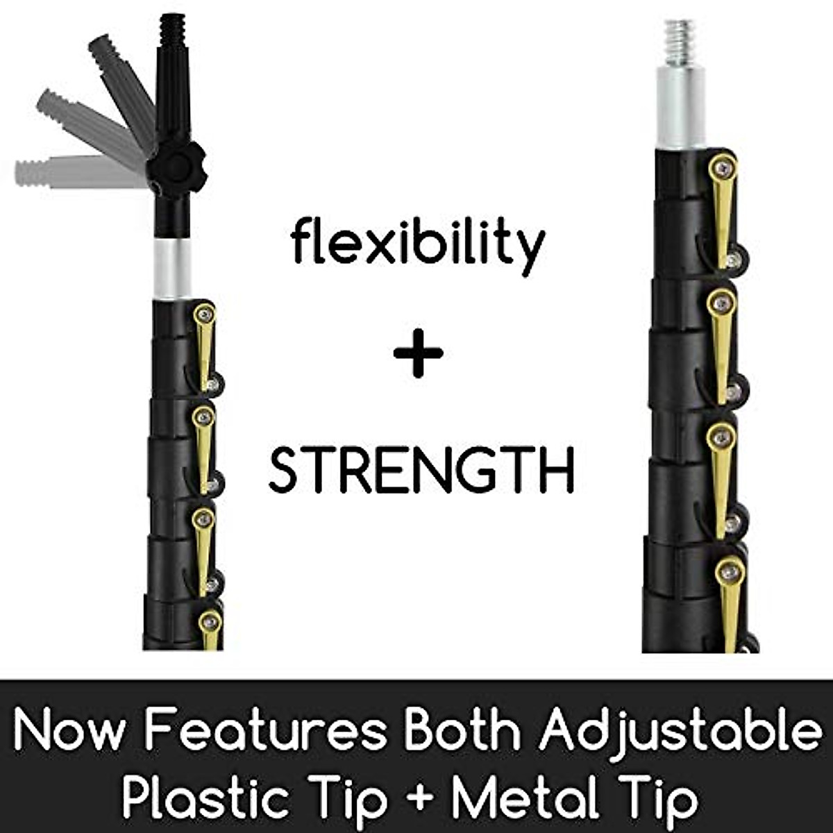 DOCAZOO DocaPole 30 ft Reach, 6 to 24 ft Telescoping Extension Pole | Multi-Purpose for Hanging Light Bulb Changer, Paint Roller, Duster, Window/Gutter Cleaning