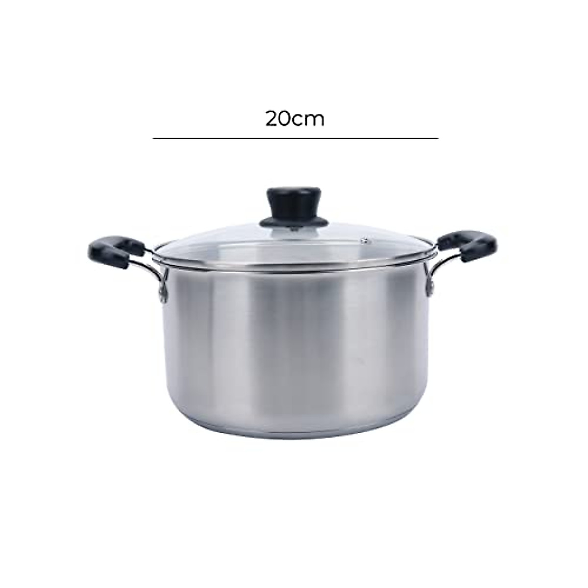 Subron Classic Stainless Steel Stockpot with Lid, Stainless Steel Pot with Lid, Silver (3.9 Quart)